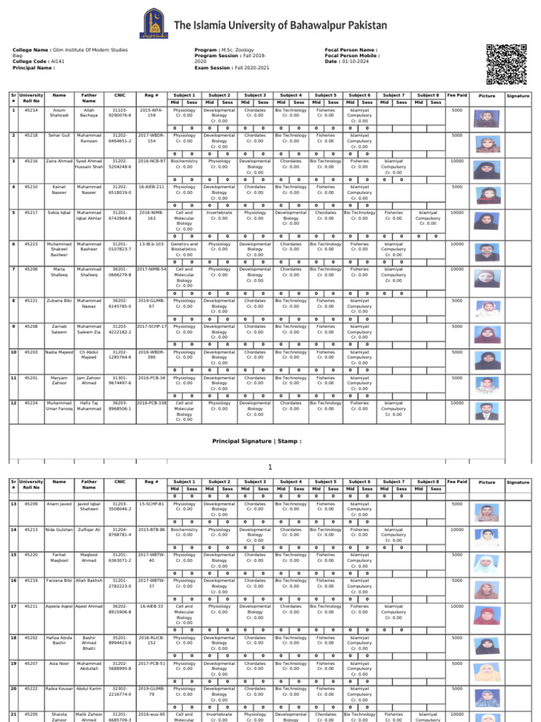 student_list_1727788260 | PDF | Biology | Life Sciences