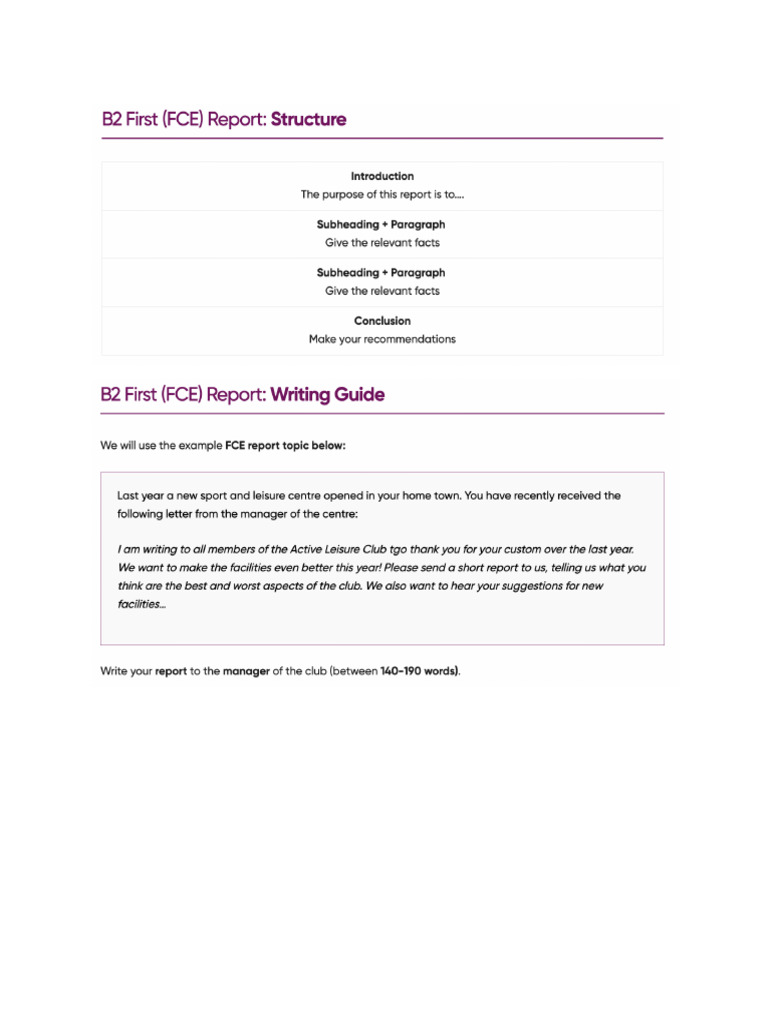 B2 Report Writing | PDF