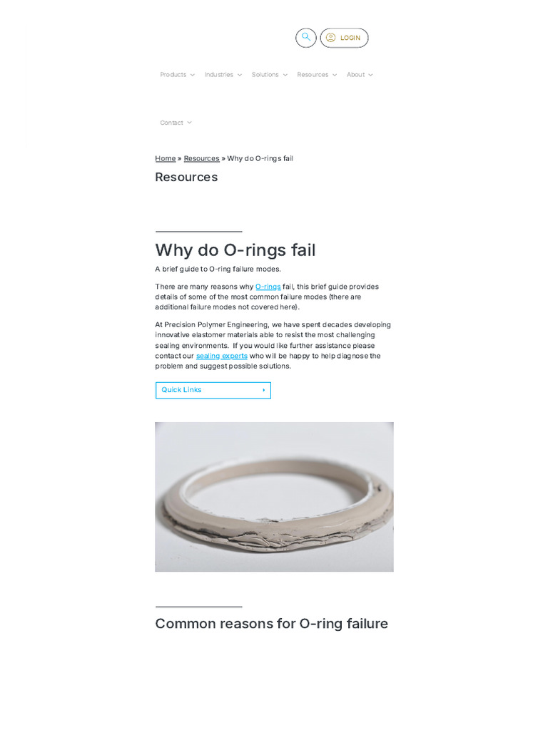 Why Do O-Rings Fail - Precision Polymer Engineering | PDF | Ultraviolet | Wear