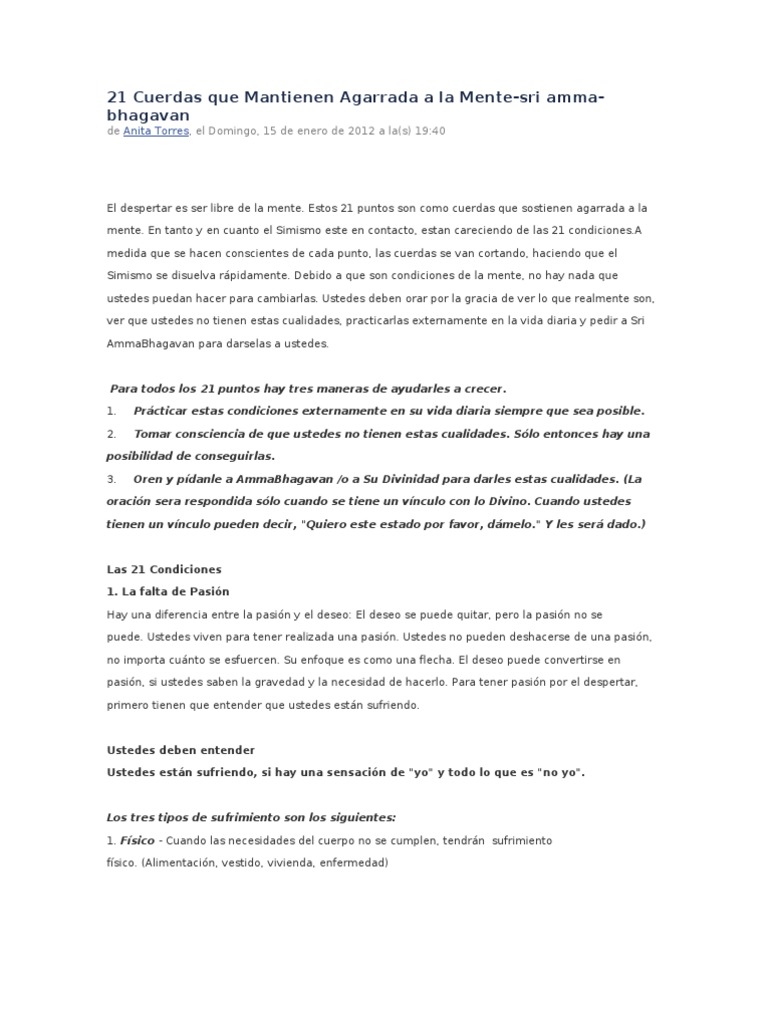 21 Cuerdas de la Mente y Despertar | PDF | Sufrimiento | Perdón