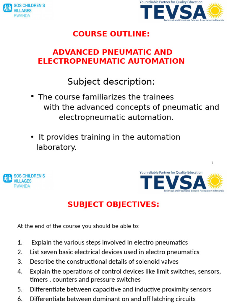 Advanced Pneumatics and Electropneumatics Handouts To Be Printed | PDF ...