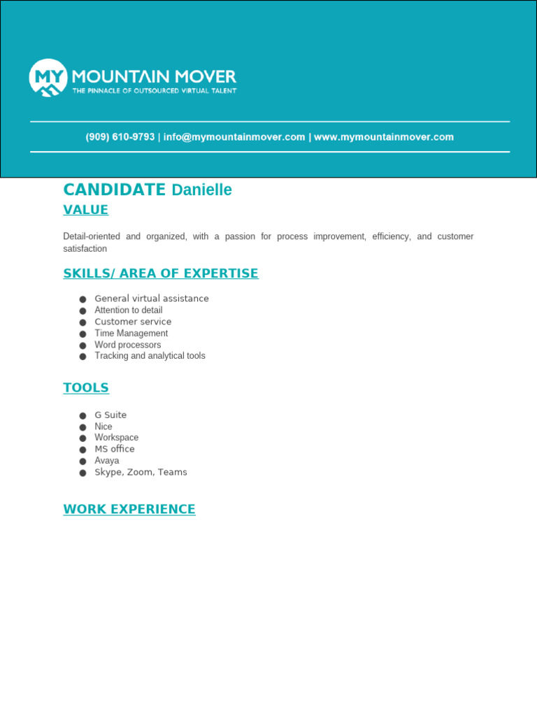 MMM Candidate Profile Template | PDF