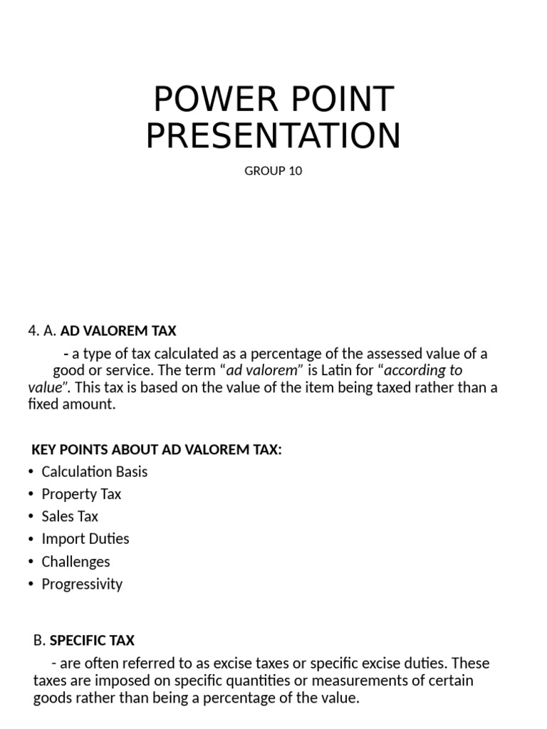 POWER POINT PRESENTATION | PDF | Taxes | Excise