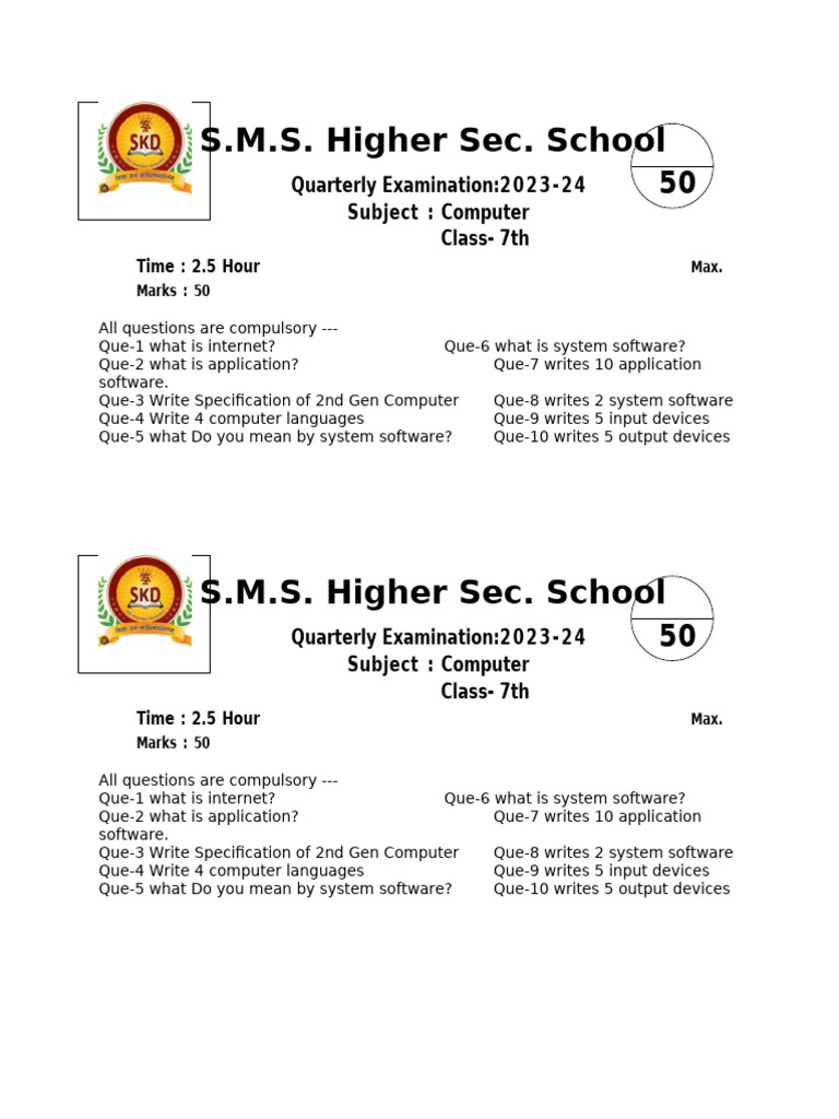 7th Computer | PDF