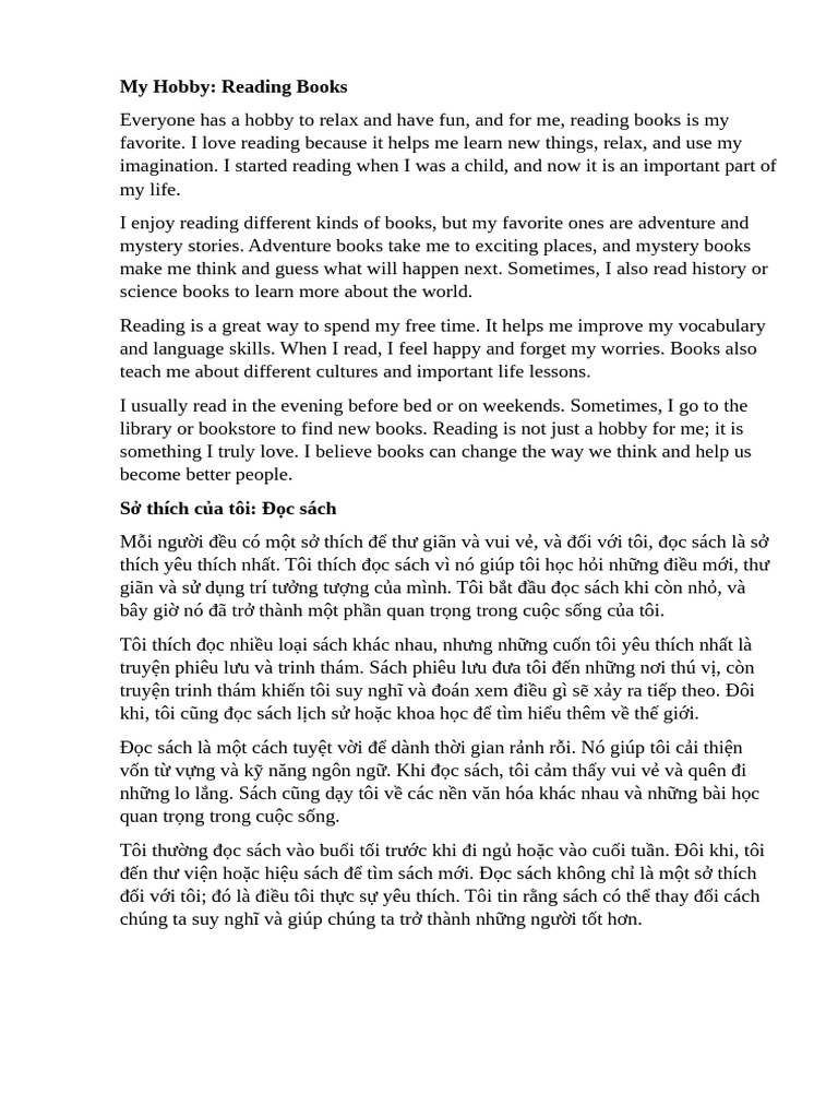 My Hobby | PDF