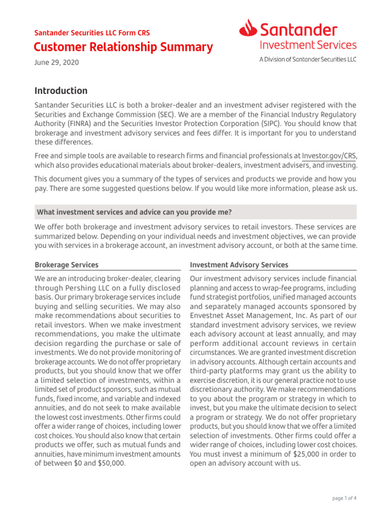 Form CRS | PDF | Financial Adviser | Securities (Finance)