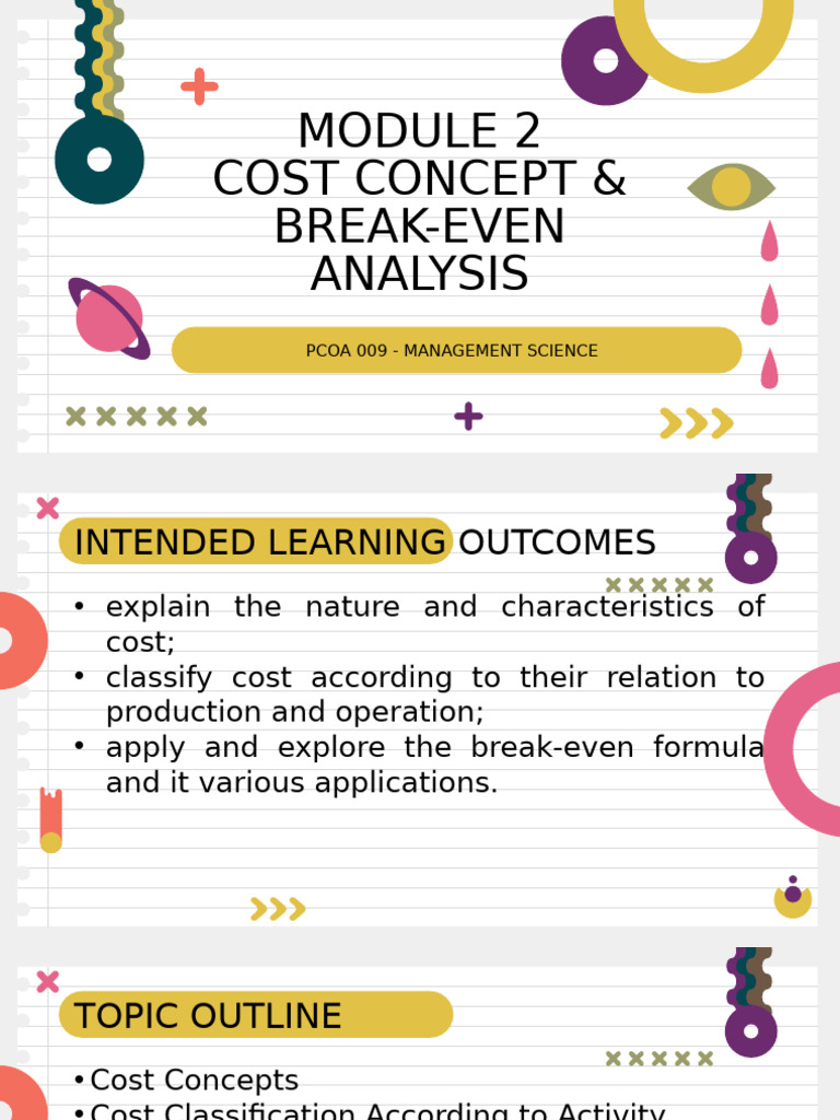 Module 2 Break Even | PDF | Cost | Financial Accounting
