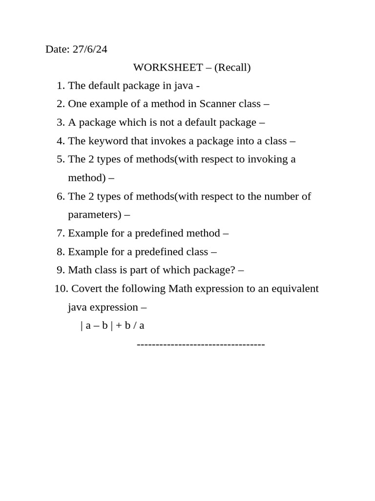 Recap_worksheet___Math_class_1725931317 | PDF