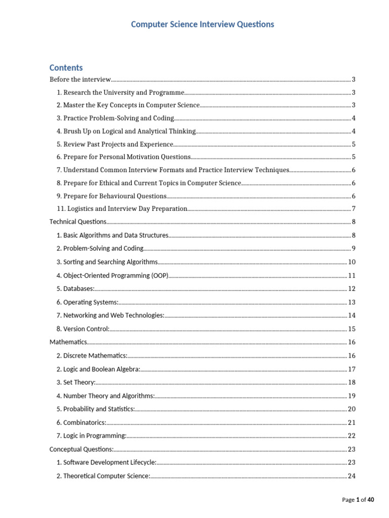 Computer Science Interview Prep Guide | PDF | Process (Computing) | No Sql