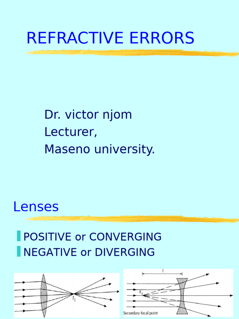 Understanding Refractive Errors and Correction | PDF | Myopia | Visual ...