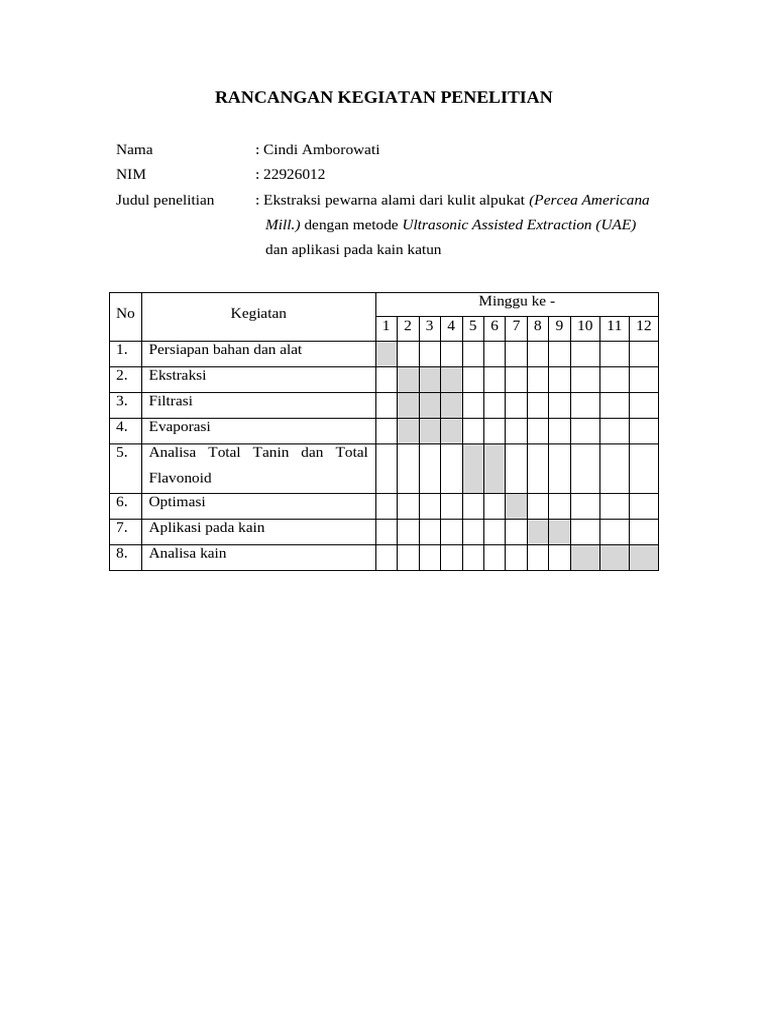 Rancangan Kegiatan Penelitian | PDF