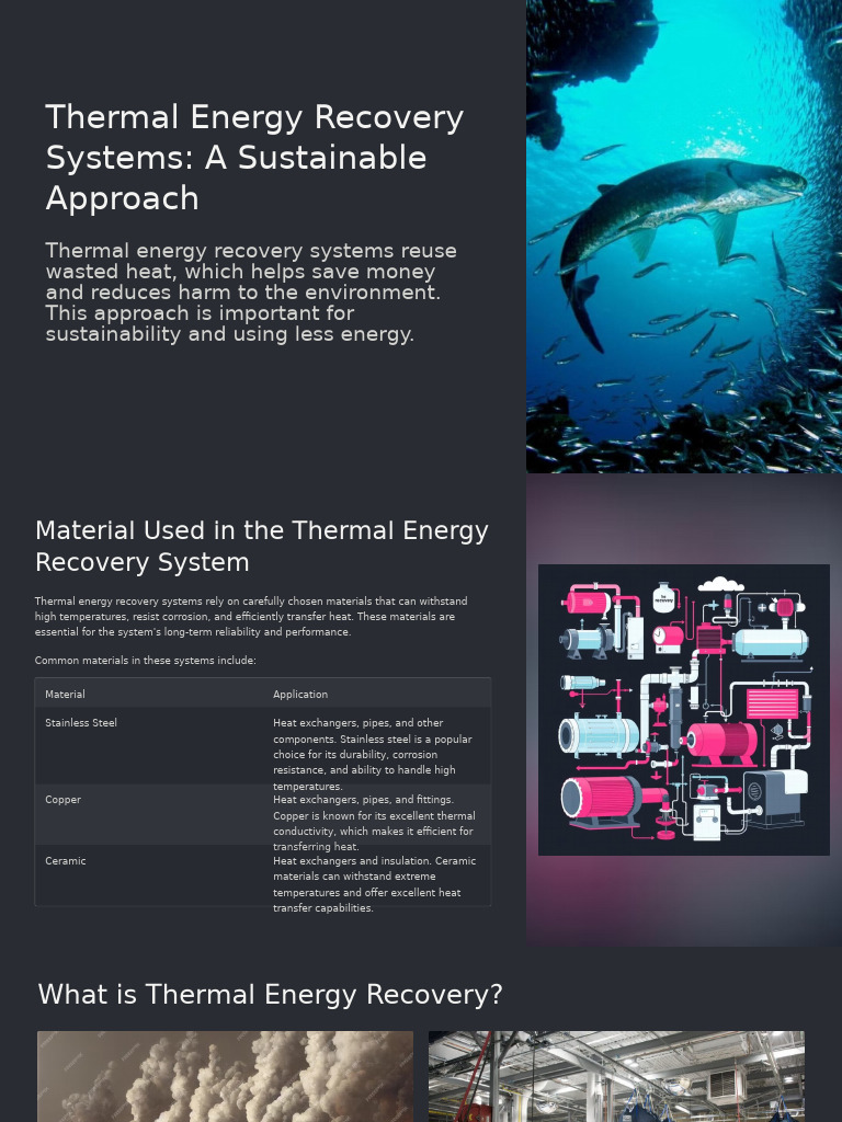 Thermal Energy Recovery Systems A Sustainable Approach | PDF | Heat ...