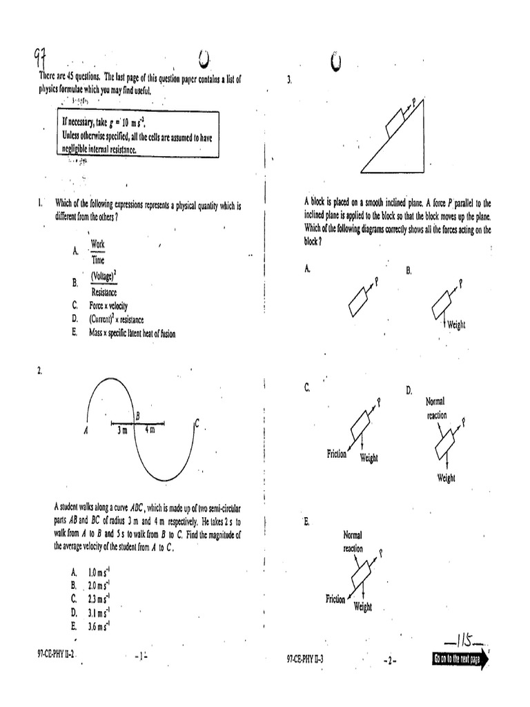 CE Physics 1997 Paper2 (E) | PDF
