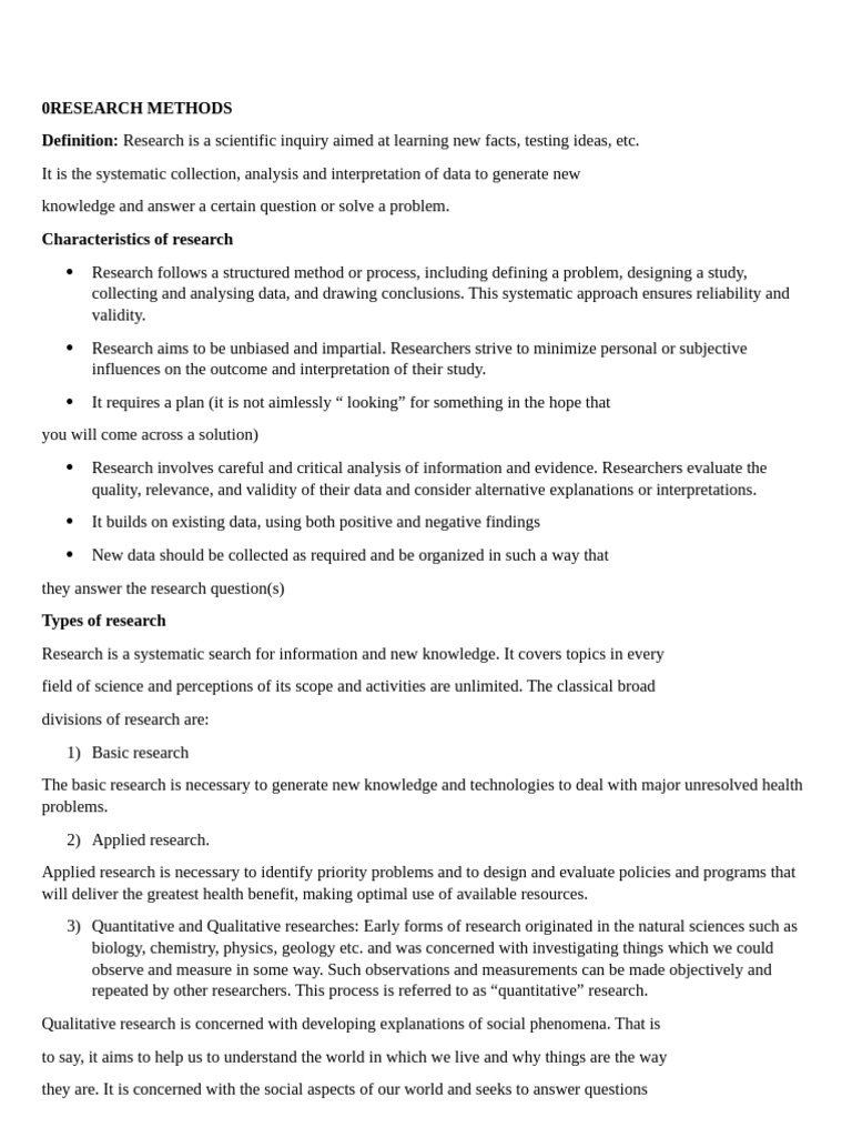 RESEARCH METHODS | PDF | Sampling (Statistics) | Hypothesis