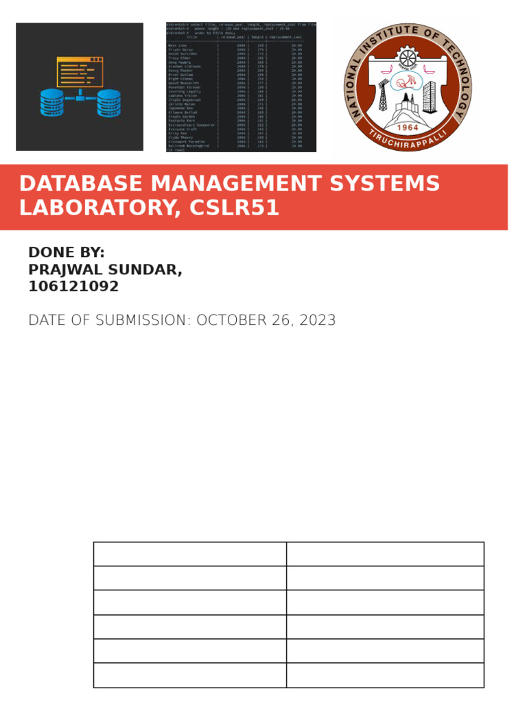 Prajwal Sundar | PDF | My Sql | Databases