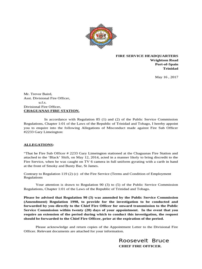 Appointment letter discreditable conduct (1) | PDF