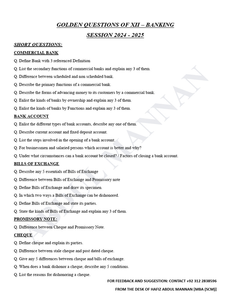 Banking questions | PDF | Banks | Credit