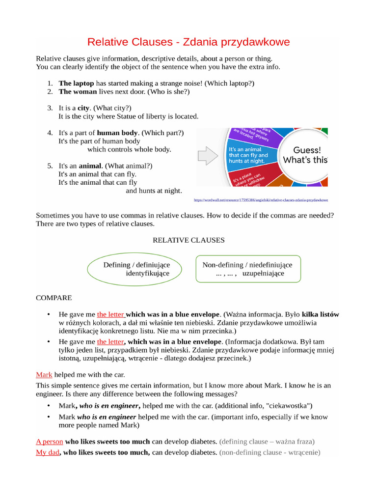 Understanding Relative Clauses in English | PDF