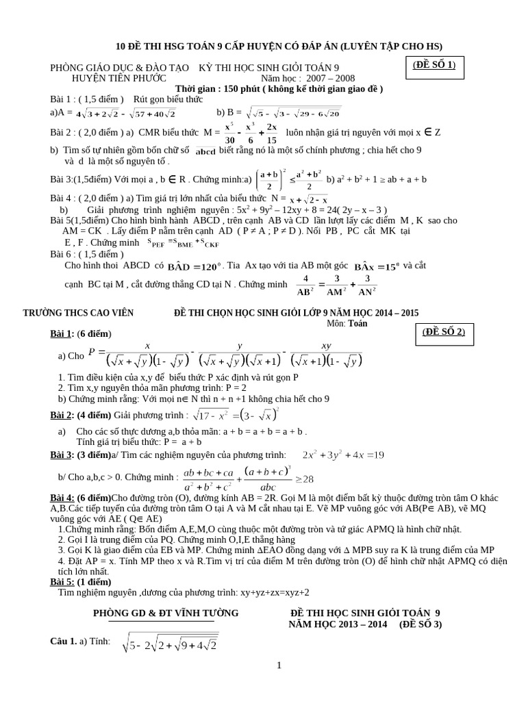 BO DE THI HSG CAC HUYEN (1) | PDF
