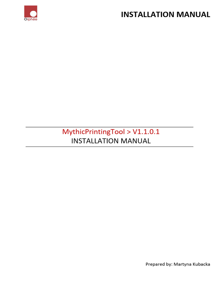 MythicPrinting Tool Installation Manual Rev4.1 | PDF | Icon (Computing) | Software