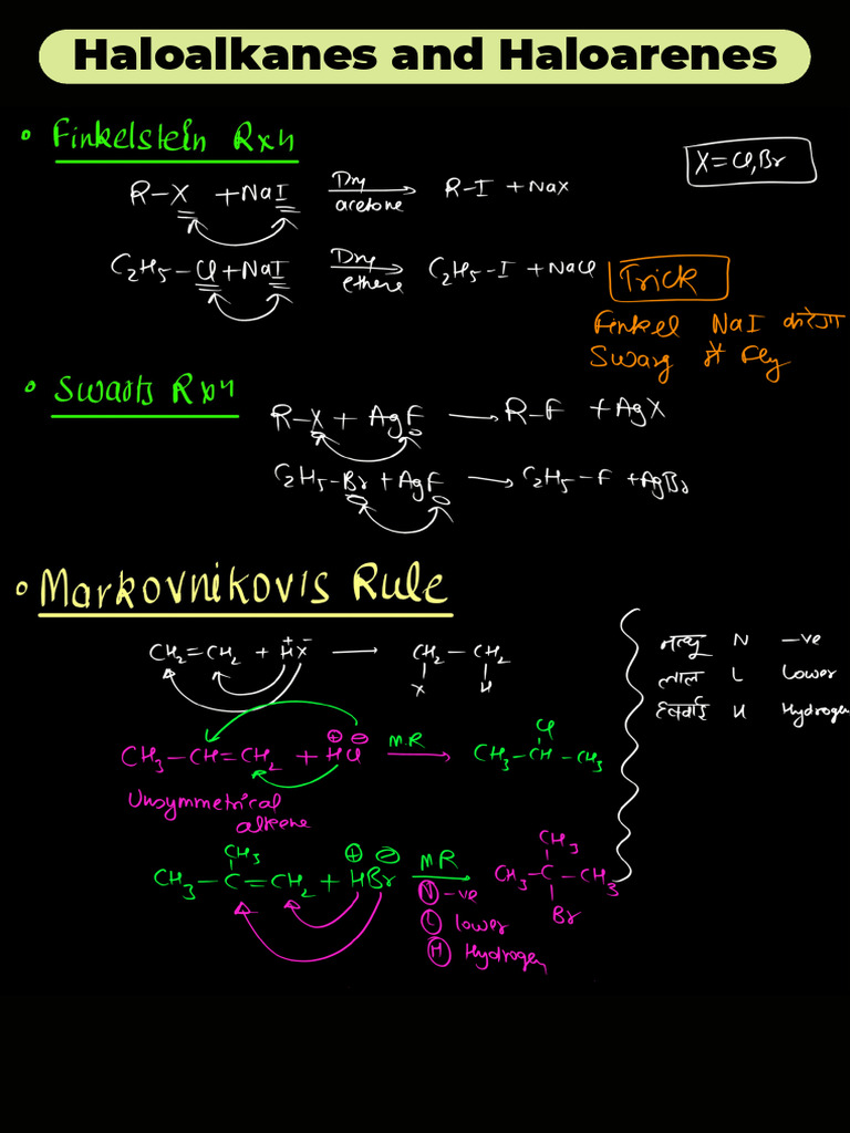 Haloalkanes and Haloarenes Name Rxns | PDF
