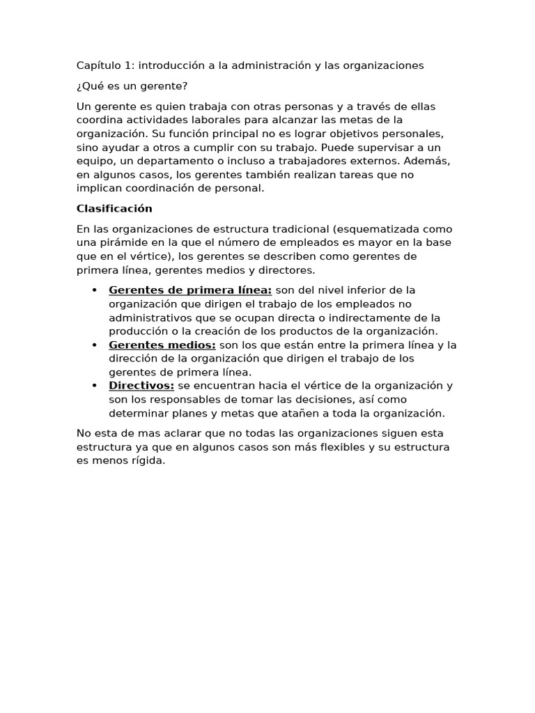 Tipos de gerentes en organizaciones | PDF
