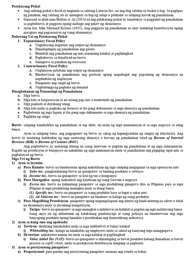 Patakarang Piskal | PDF