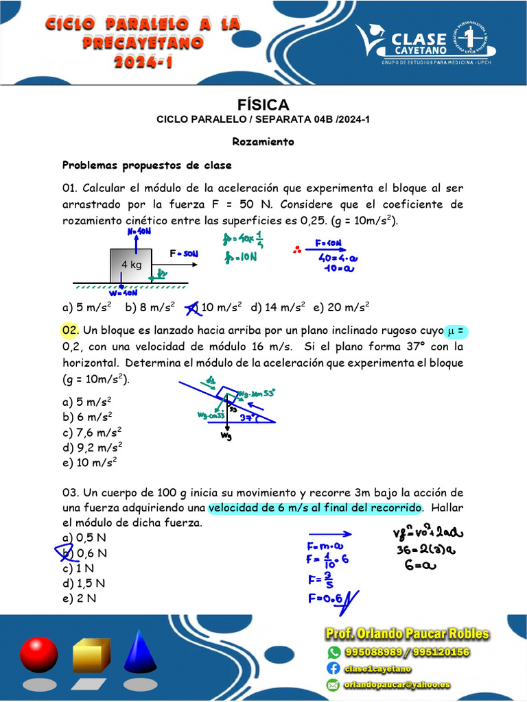 Separata 04 B - Paralelo | PDF | Fricción | Tasas temporales