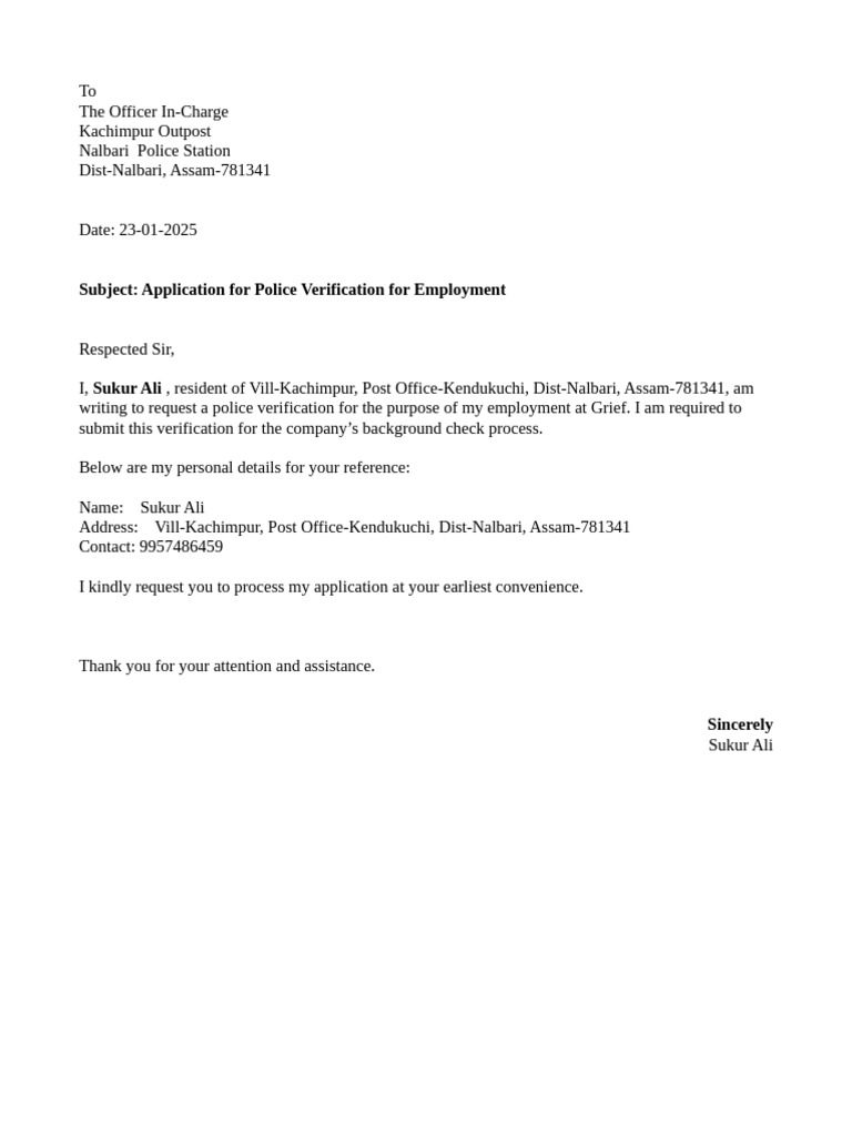 police verification | PDF