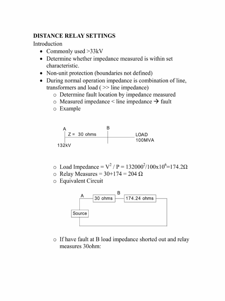 Distance Relay Power SYstems 1 | PDF
