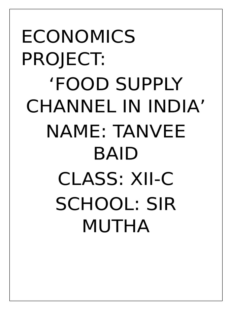 India's Food Supply Chain Analysis | PDF