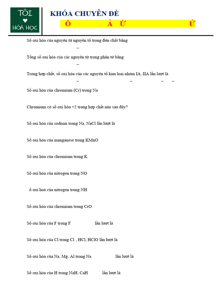 Live 25 - T NG Ôn Oxi Hóa - KH | PDF