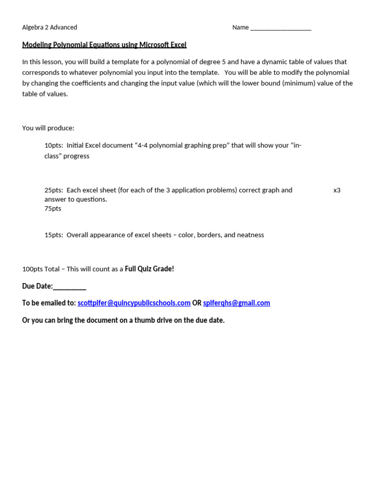 Modeling Polynomial Spreadsheet Activity | PDF | Rain | Precipitation Modeling Polynomial Spreadsheet Activity | PDF | Rain | Precipitation
