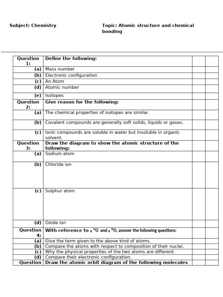 Chem Atomic STR | PDF