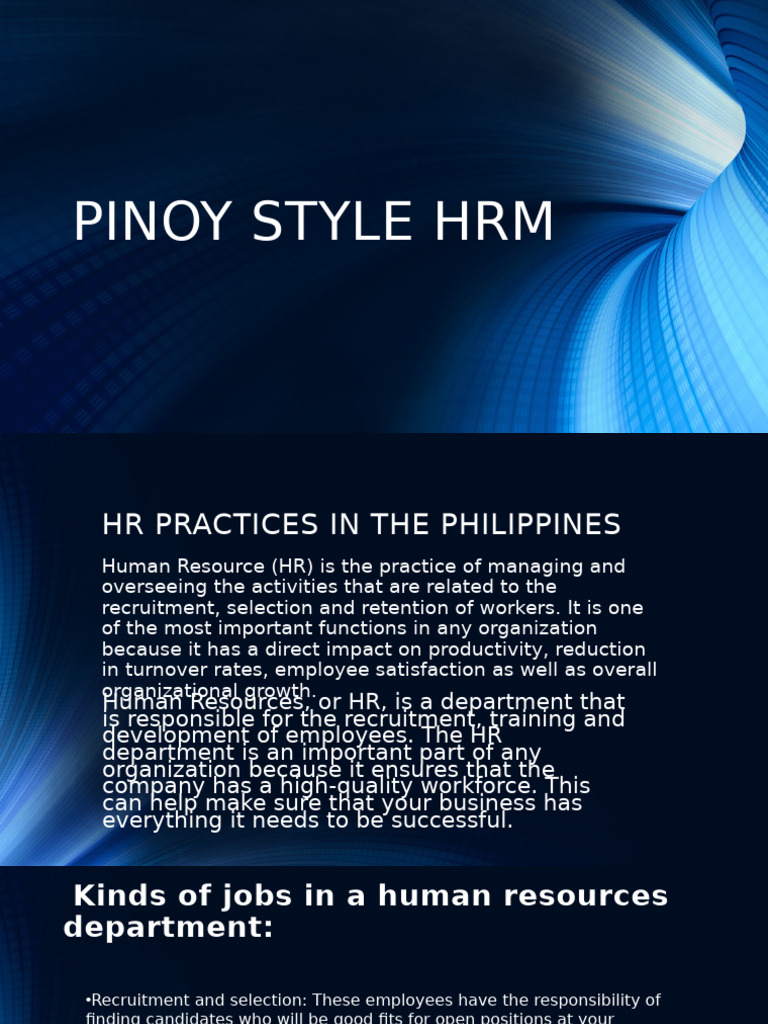 Pinoy Style Hrm | PDF | Human Resources | Human Resource Management
