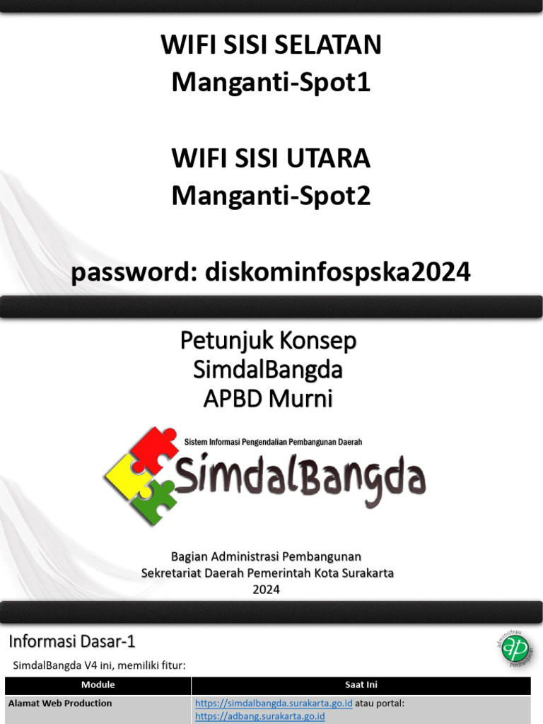 Konsep Pelatihan SimdalBangda Versi 4 APBD MURNI 2024 | PDF