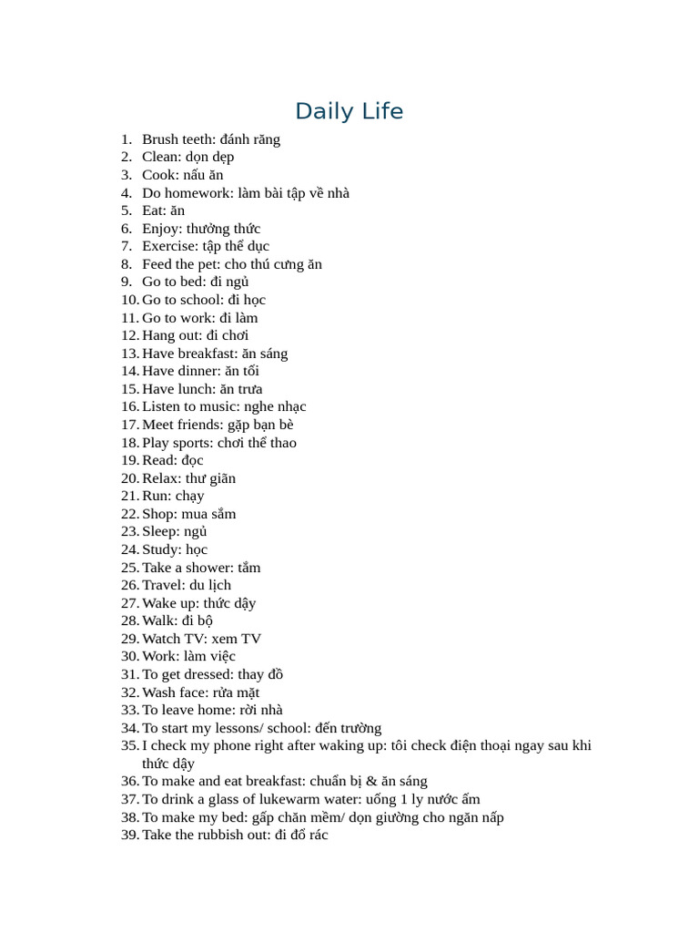 Daily Life | PDF