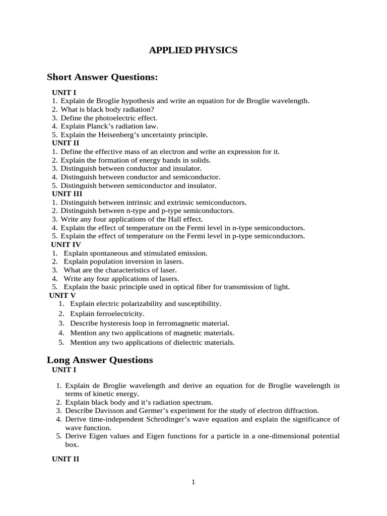 AP Imp Questions 2023-24 | PDF | Semiconductors | Electron