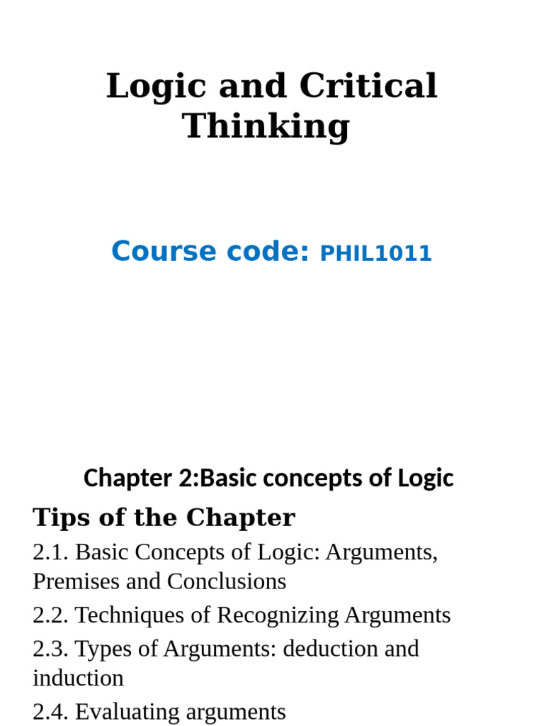 Logic Chapter 2 and 3 | PDF | Argument | Logic