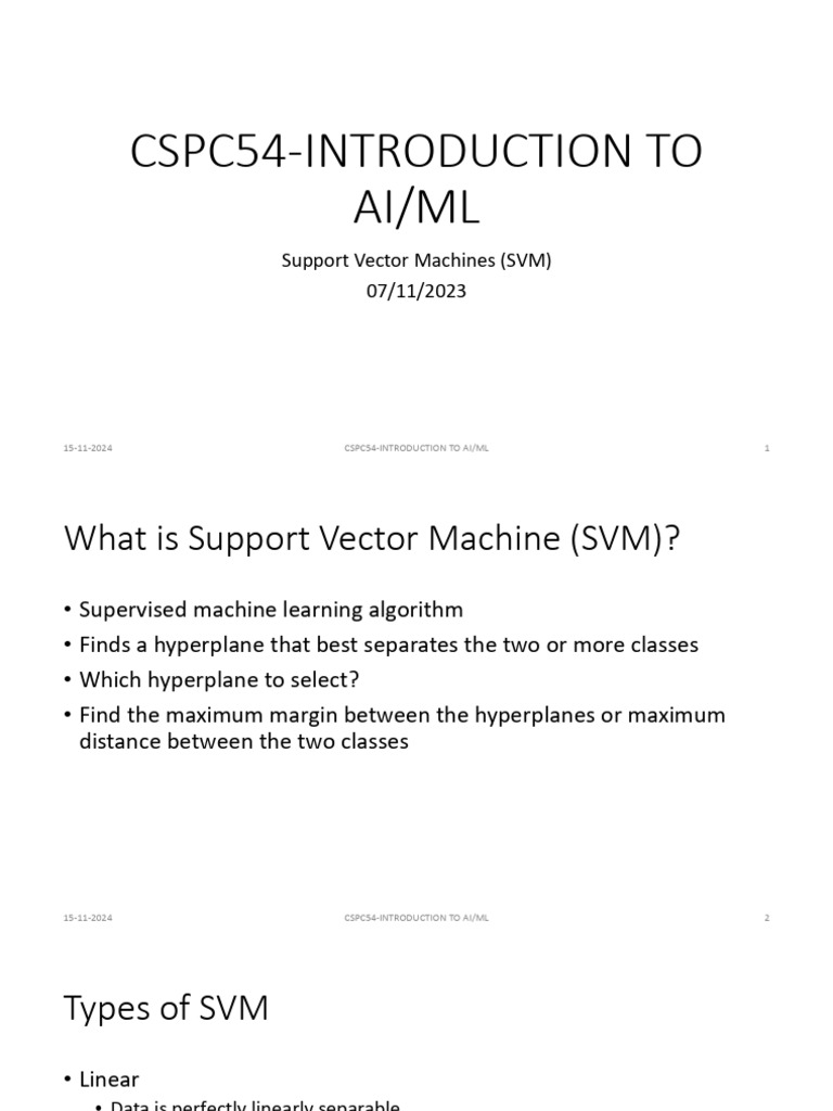 Ai18 Support Vector Machines Pdf Support Vector Machine Linear Algebra