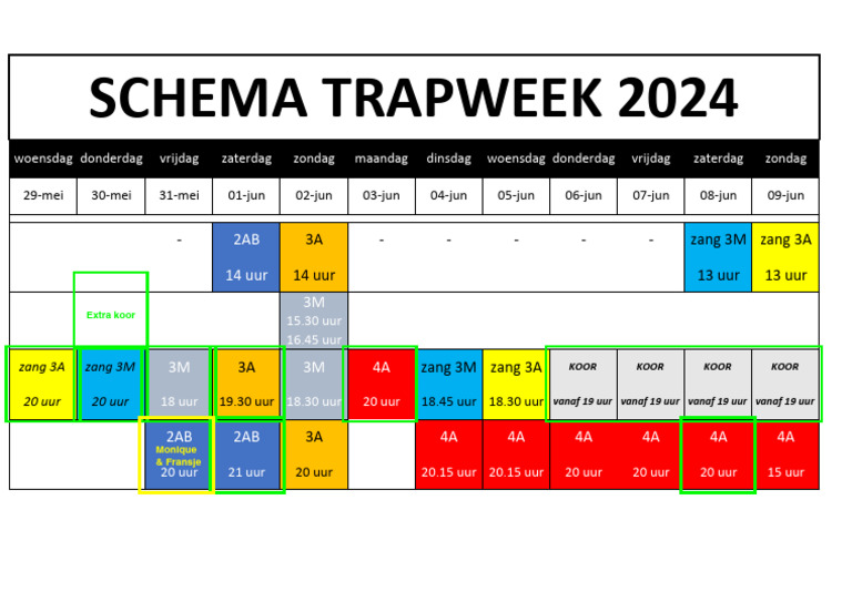 Schema Trapweek 2024 Versie 7 | PDF