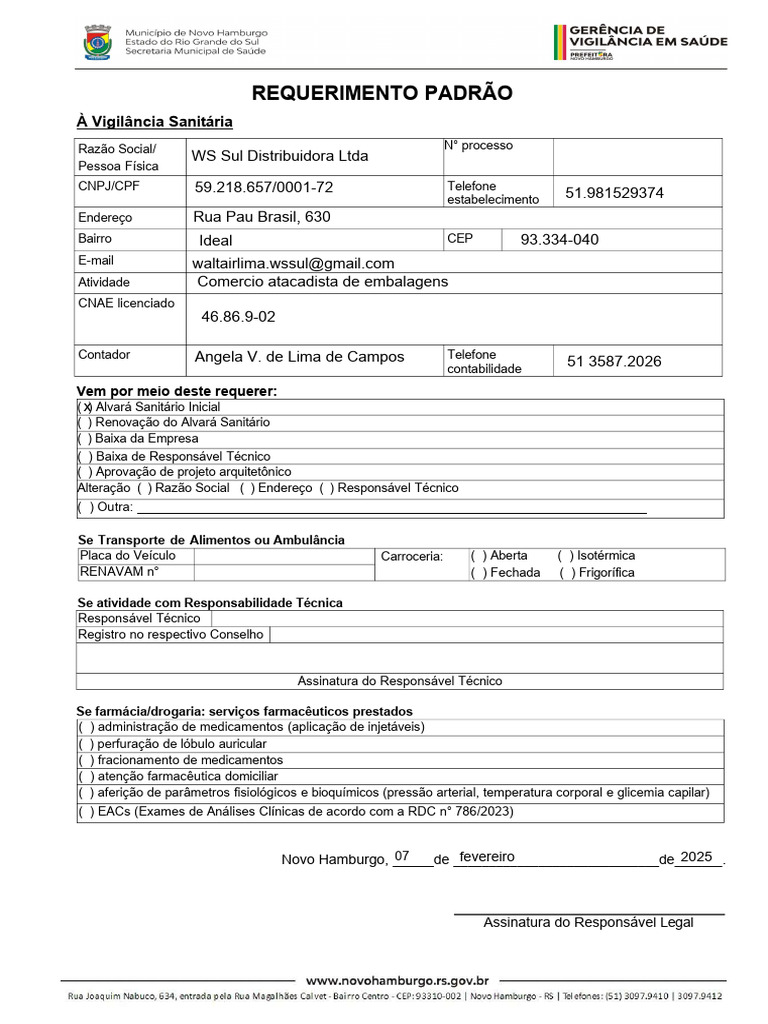 Requerimento Preenchido | PDF