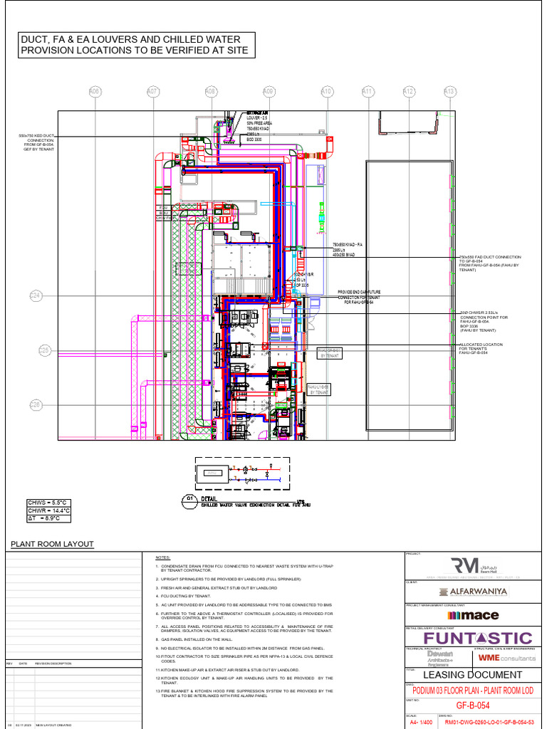 Duct, Fa & Ea Louvers and Chilled Water Provision Locations To Be ...