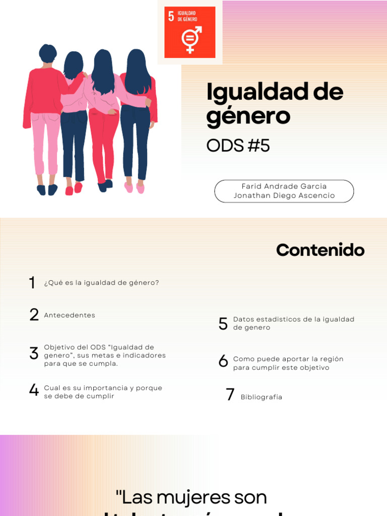 Presentación Igualdad de Género Degradado Pastel | PDF | Estudios de ...