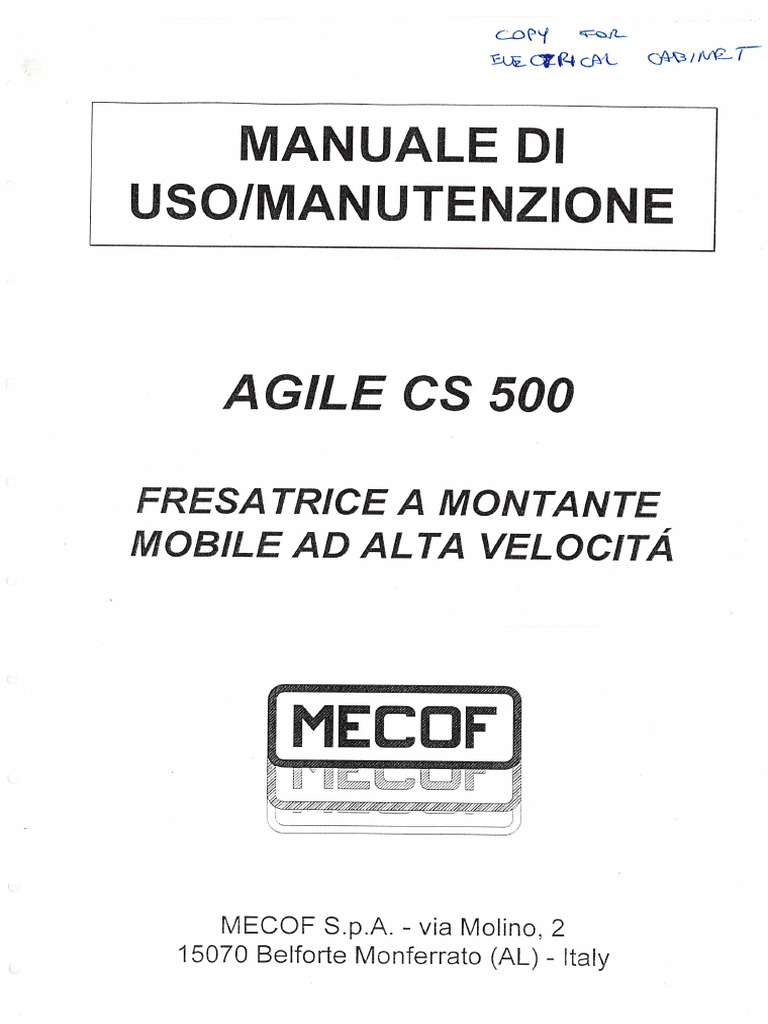 Mecof Agile Cs 500-1-2 | PDF