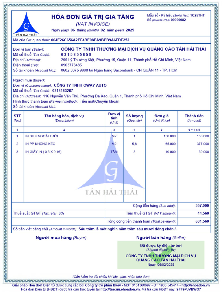 Hoa Don Hai Thai | PDF
