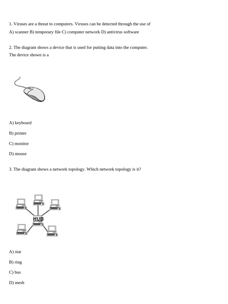 ICT Questions Multiple Choice | PDF