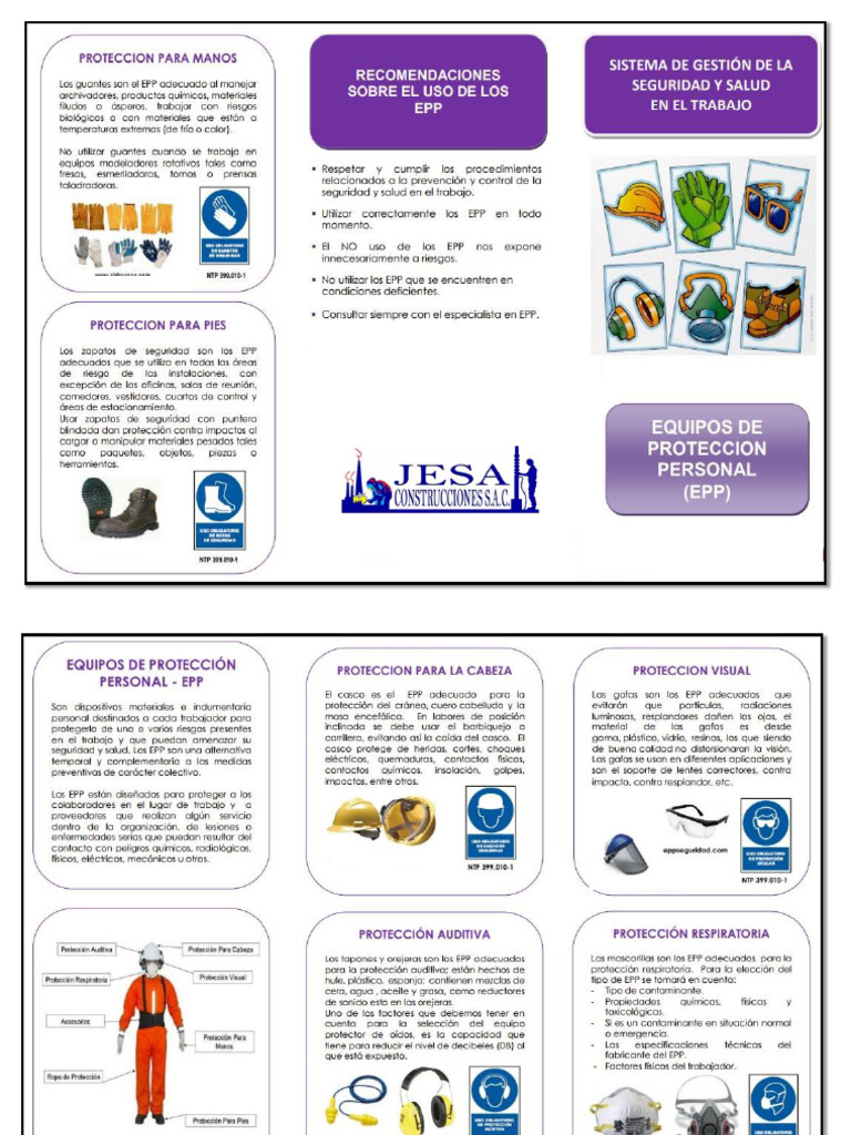 TRIPTICO DE USO DE EPPS | PDF