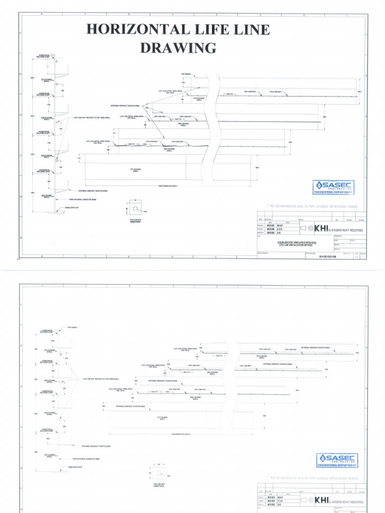 HORIZONTAL LIFE LINE DRAWING, Calculation & Certificate | PDF