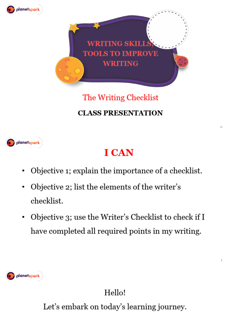 C3E.2.2.5 CL the+Writing+Checklist | PDF | Writing | Human Communication